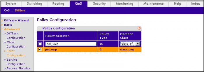 How do I configure differentiated services (DiffServ) for Voice over IP (VoIP) using the web ...